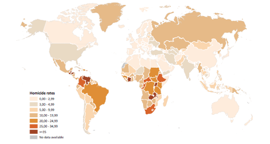 Map of the Day: Global Homicide Rates | UN Dispatch